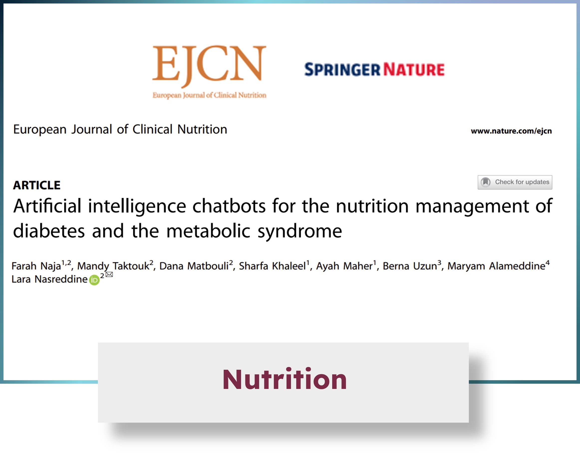 Artificial intelligence chatbots for the nutrition management of ...