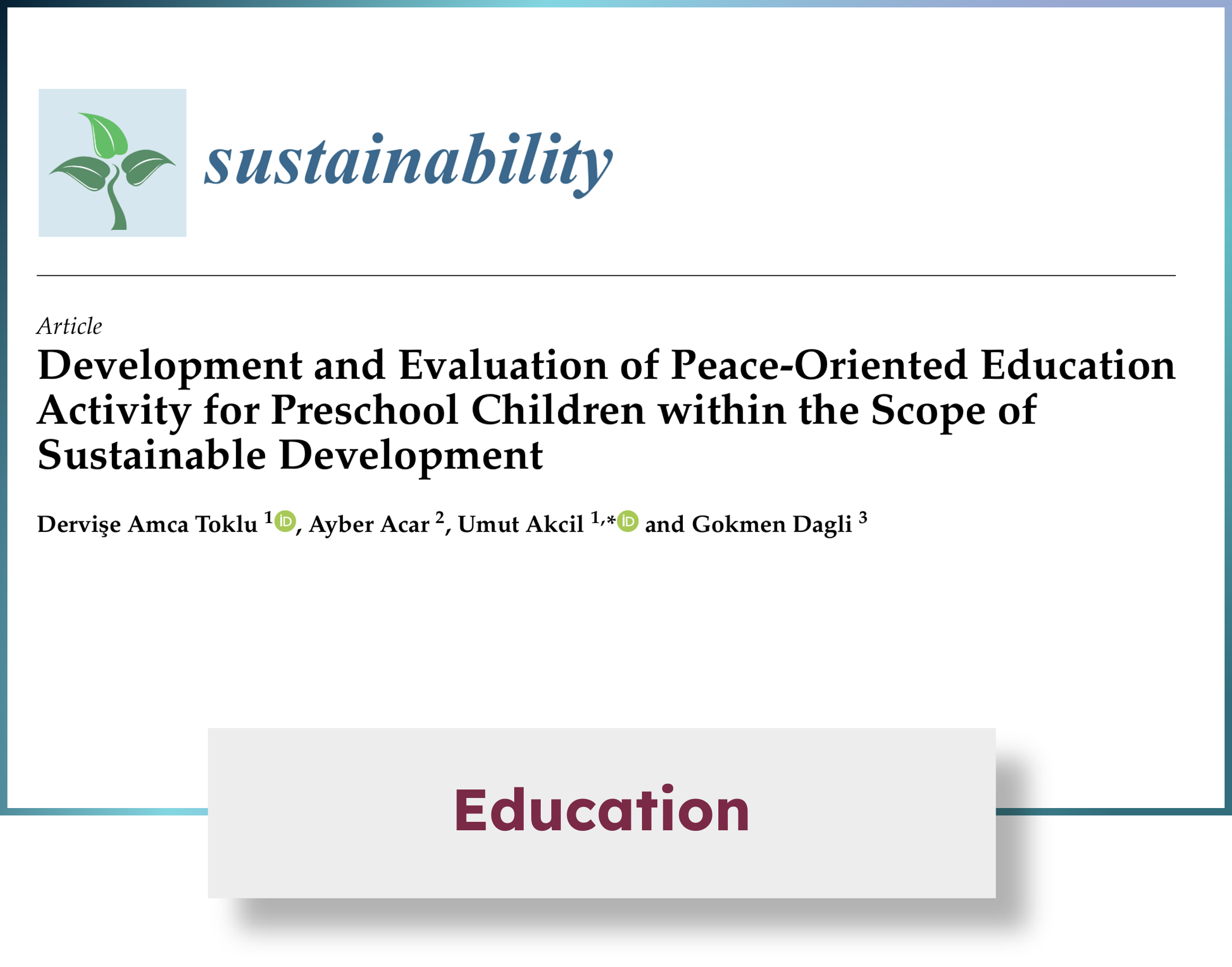 Development and Evaluation of Peace-Oriented Education Activity for ...